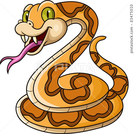 Cartoon brown snake on white background-插圖素材 [83475010] - PIXTA圖庫