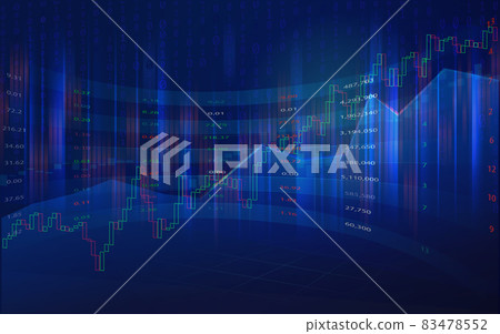 Stock market chart background with binary code.... - Stock Illustration ...