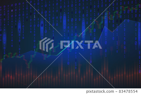 Trade chart background with binary code. Stock... - Stock Illustration ...