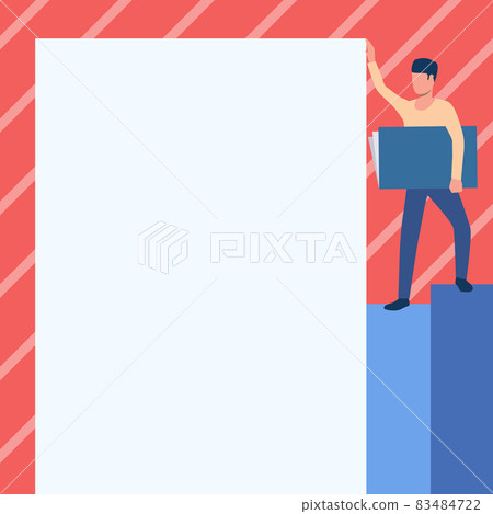 Man Drawing Standing Carrying Large Notebook... - Stock Illustration ...