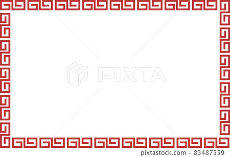 Red Chinese style simple frame - Stock Illustration [83487559] - PIXTA