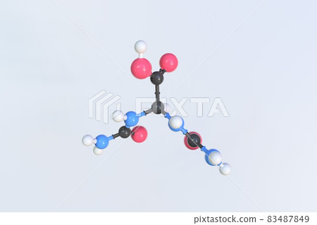 Molecule of allantoic acid, isolated molecular... - Stock Illustration ...