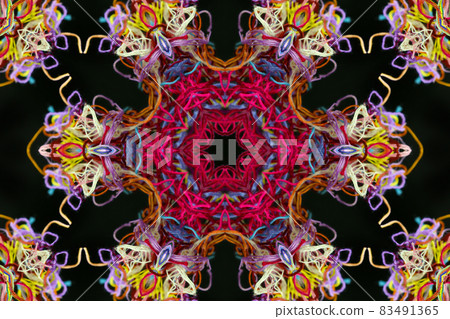 Abstract pattern of colorful threads with 3D... - Stock Illustration ...