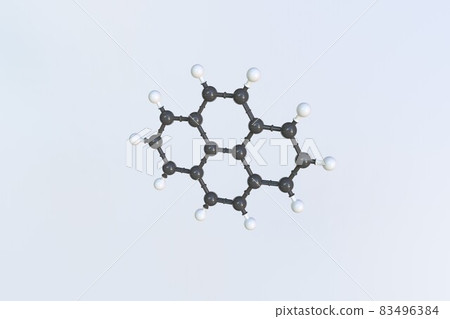 Pyrene molecule made with balls, scientific... - Stock Illustration ...