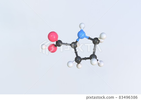 Proline molecule, scientific molecular model,...-插圖素材 [83496386] - PIXTA圖庫