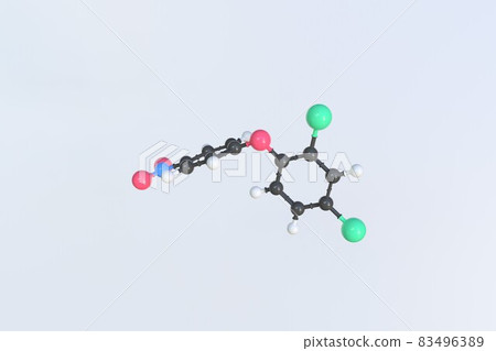 Molecule of nitrofen, isolated molecular model.... - Stock Illustration ...