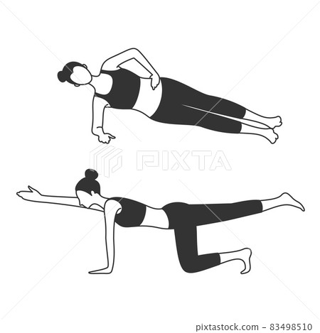 Women doing core training - Stock Illustration [83498510] - PIXTA