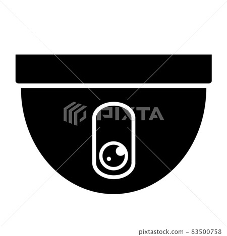 Round security camera icon. Security measures... - Stock Illustration ...