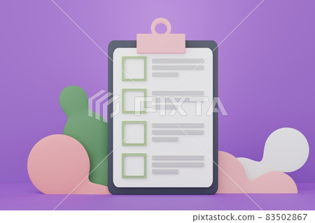 3d render of minimal checklist detail or... - Stock Illustration ...