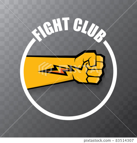 fight club vector logo with orange man fist...-插圖素材 [83514307] - PIXTA圖庫