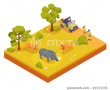 Safari Isometric Composition - Stock Illustration [83515338] - PIXTA