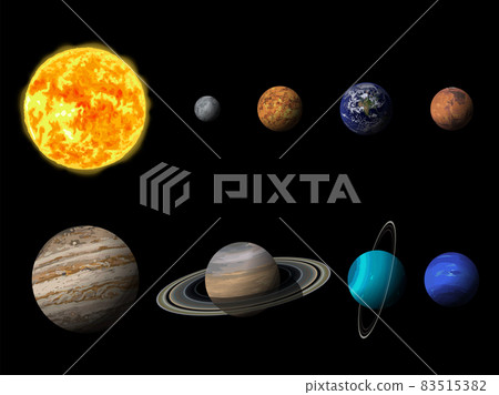 Realistic solar system planet illustration set - Stock Illustration ...