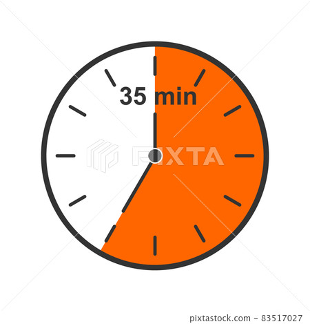 Clock icon with 35 minute time interval.... - Stock Illustration ...
