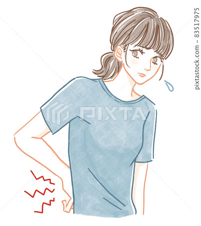 Illustration of low back pain women - Stock Illustration [83517975] - PIXTA
