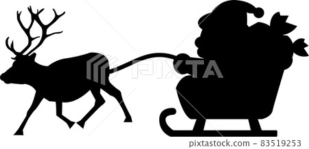 Silhouette shadow image of Santa and reindeer... - Stock Illustration ...