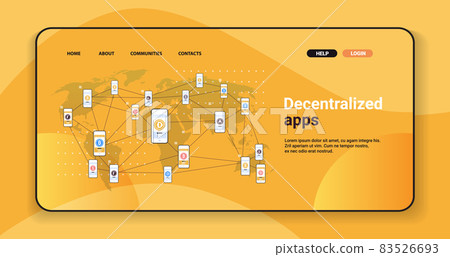 DeFi decentralized apps on smartphone screens... - Stock Illustration ...