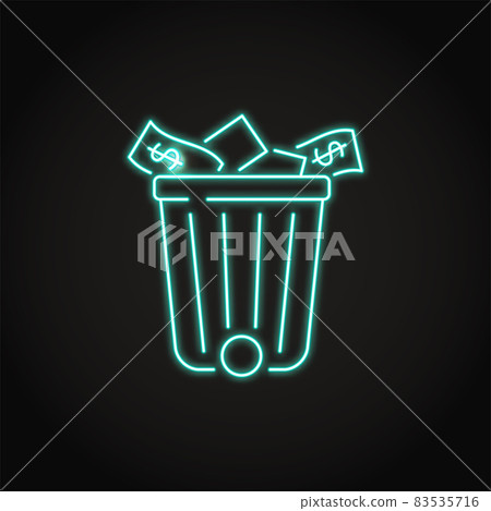 Neon waste of money icon in line style - Stock Illustration [83535716 ...