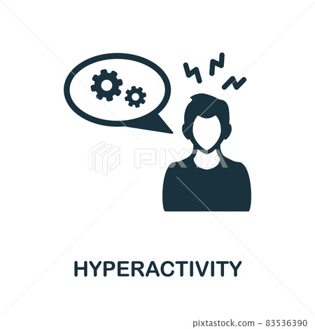 Hyperactivity icon. Monochrome sign from... - Stock Illustration ...