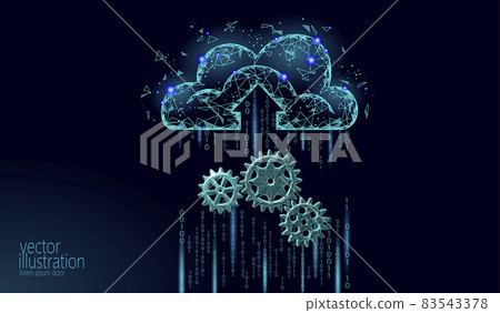 Cloud computing online storage settings low... - Stock Illustration [83543378] - PIXTA
