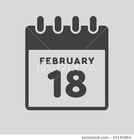 Icon day date 18 February, template calendar page - Stock Illustration ...