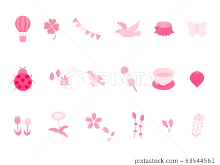 Flat and simple spring illustration set - Stock Illustration [83544561 ...