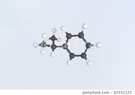 Cumene molecule made with balls, isolated... - Stock Illustration ...