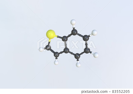Benzothiophene molecule, isolated molecular... - Stock Illustration ...