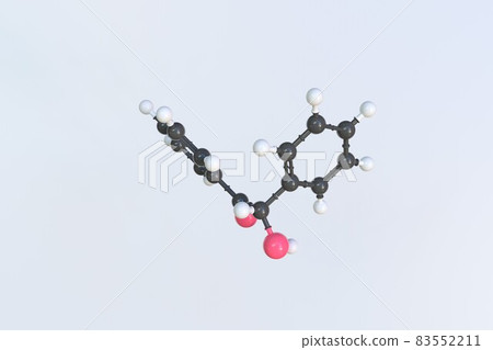 Molecule of benzoin, isolated molecular model.... - Stock Illustration ...