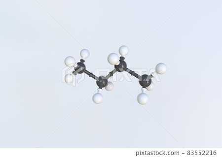 Molecule of butane, isolated molecular model.... - Stock Illustration ...