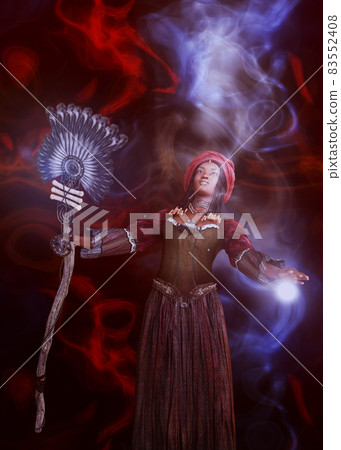 3D African witch conjuring - Stock Illustration [83552408] - PIXTA