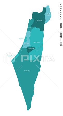 Israel - administrative map of districts - Stock Illustration [83556347 ...