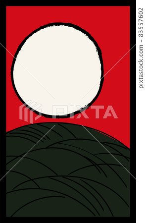 Illustration of Hanafuda Single rose | August 芒... - Stock Illustration ...