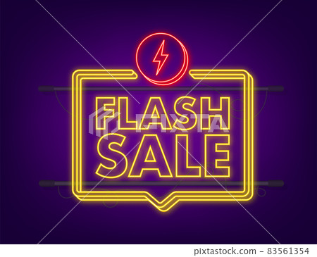 Flash sale. Flash neon banner, scroll, price... - Stock Illustration ...