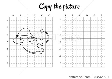 Copy the picture. Draw by grid. Coloring book... - Stock Illustration ...
