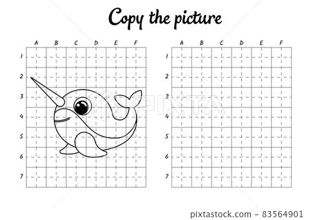Copy the picture. Draw by grid. Coloring book... - Stock Illustration ...