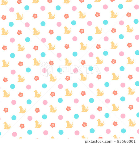 Tiger, polka dot and plum pattern pattern... - Stock Illustration ...