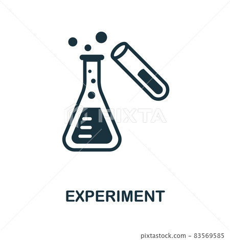 Experiment icon. Monochrome sign from school... - Stock Illustration ...