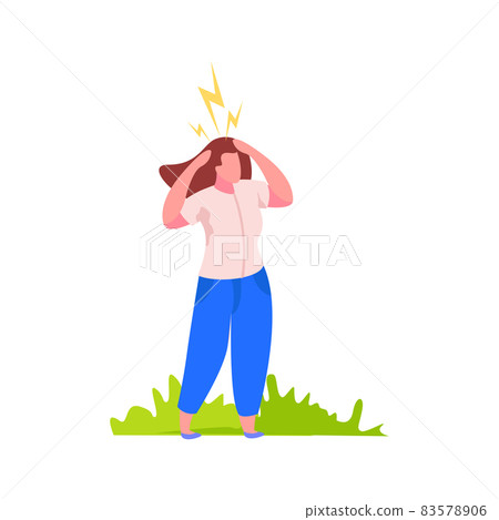 Head Overheating Flat Composition - Stock Illustration [83578906] - PIXTA