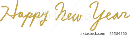 Happy New Year-Characters-Cursive-English-New... - Stock Illustration ...
