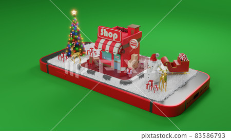 E-commerce concept on Christmas or new year,... - Stock Illustration ...