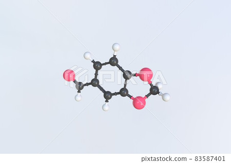 Molecule of piperonal, isolated molecular... - Stock Illustration ...