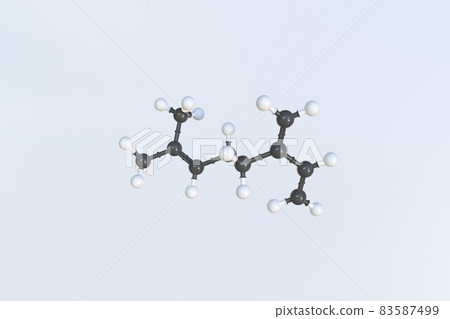 Myrcene molecule, scientific molecular model,... - Stock Illustration ...