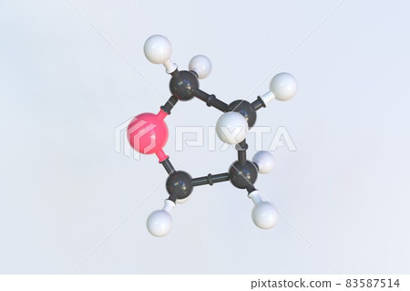 Molecule of tetrahydrofuran, isolated molecular... - Stock Illustration ...