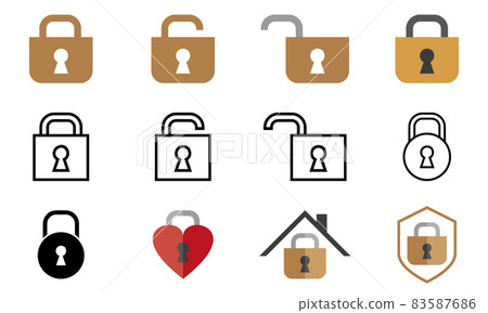 Padlock icon vector set. Lock flat design best... - Stock Illustration ...