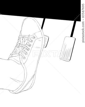 Illustration of a foot stepping on the brake... - Stock Illustration ...