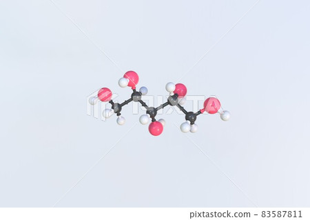 Adonitol molecule, isolated molecular model. 3D... - Stock Illustration ...