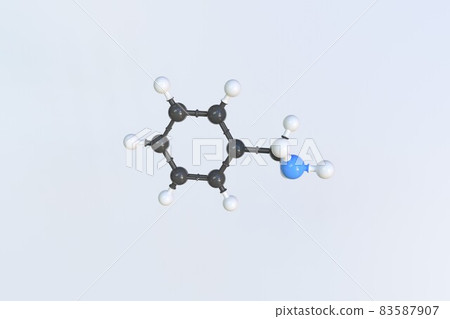 Molecule of benzylamine, isolated molecular... - Stock Illustration ...