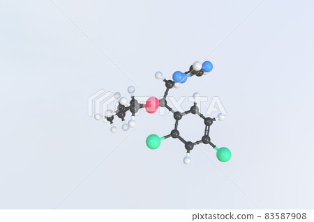 Molecule of propiconazole, isolated molecular... - Stock Illustration ...