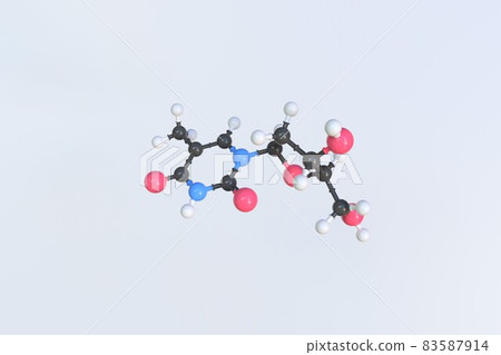 Thymidine molecule, isolated molecular model.... - Stock Illustration ...