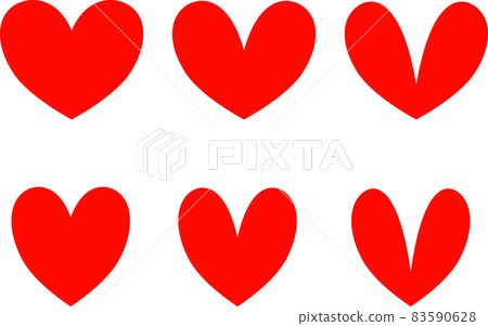 Simple red heart variation set - Stock Illustration [83590628] - PIXTA